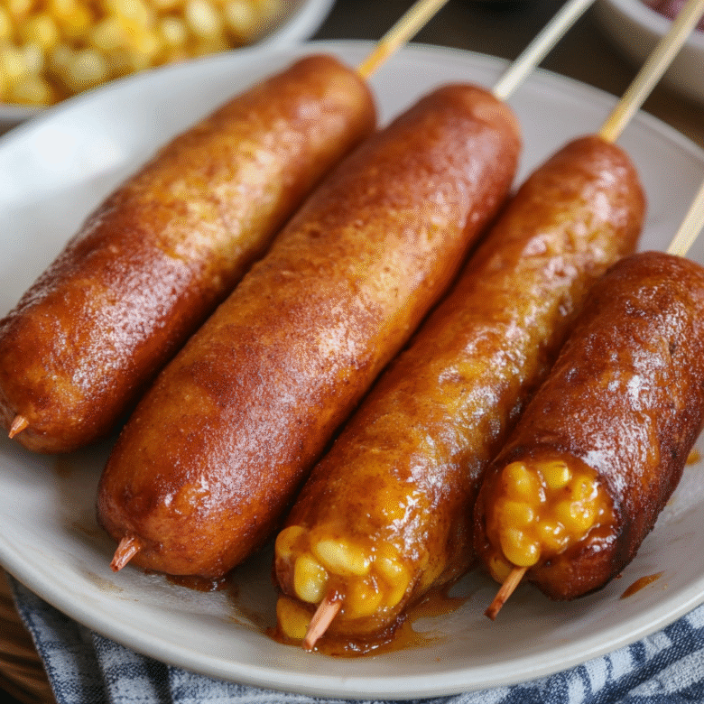 Air Fryer State Fair Corn Dogs - Dish Bloom