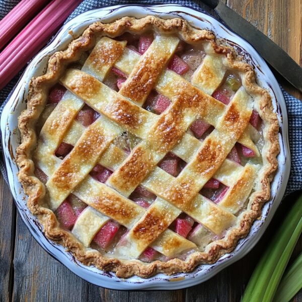 Crustless Rhubarb Pie Recipe - Dish Bloom